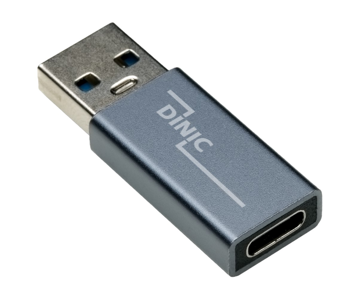 DINIC Kabel Shop - Adapter, USB A Stecker auf USB C Buchse Alu, space grey